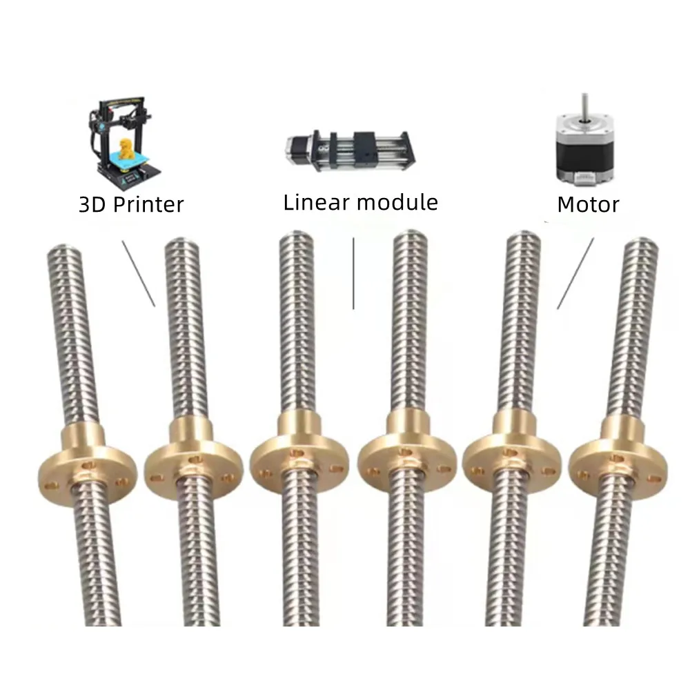 Trapezoidal Threaded T8 Lead Screw Rod with Nut - 1 Year Warranty