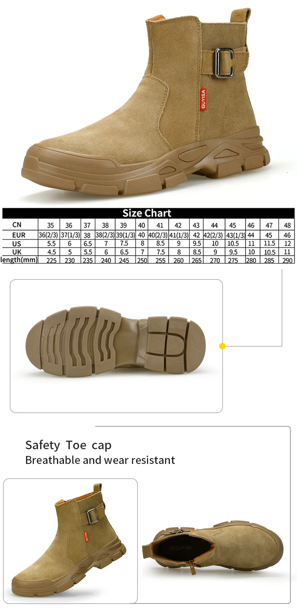 GUYISA Industrial Safety Boots Accept Custom Welder Steel Toe Safety ...