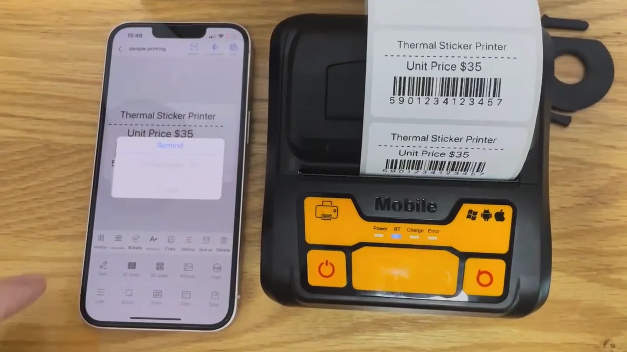 3inch 80mm Wireless Bluetooth Printer Sticker Printing Label Printer ...