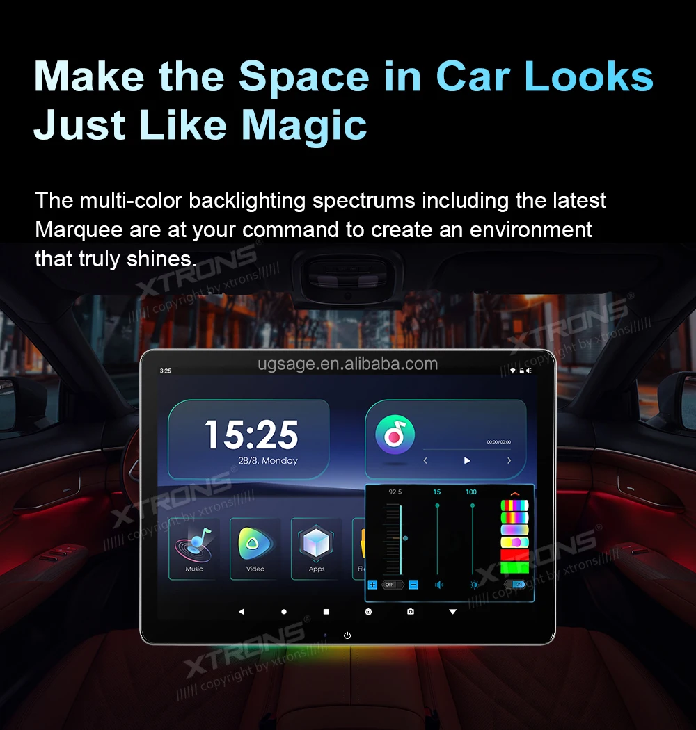 Xtrons 12" Qhd Ips Touch Screen Android Car Headrest Monitor 4k Hd ...