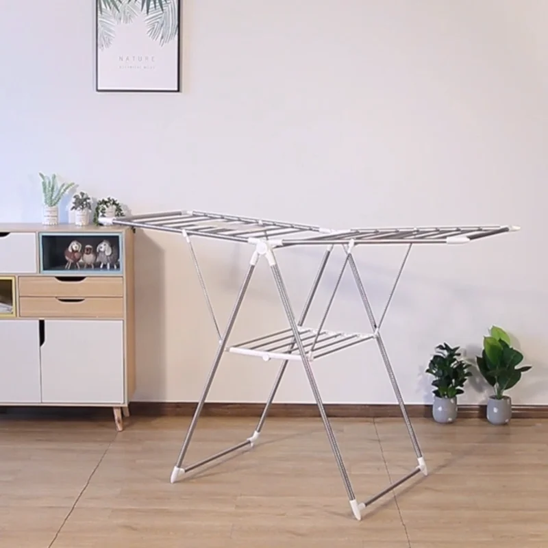 Indoor Outdoor Laundry Rack Foldable Cloth Dryer Stand Stainless Steel ...