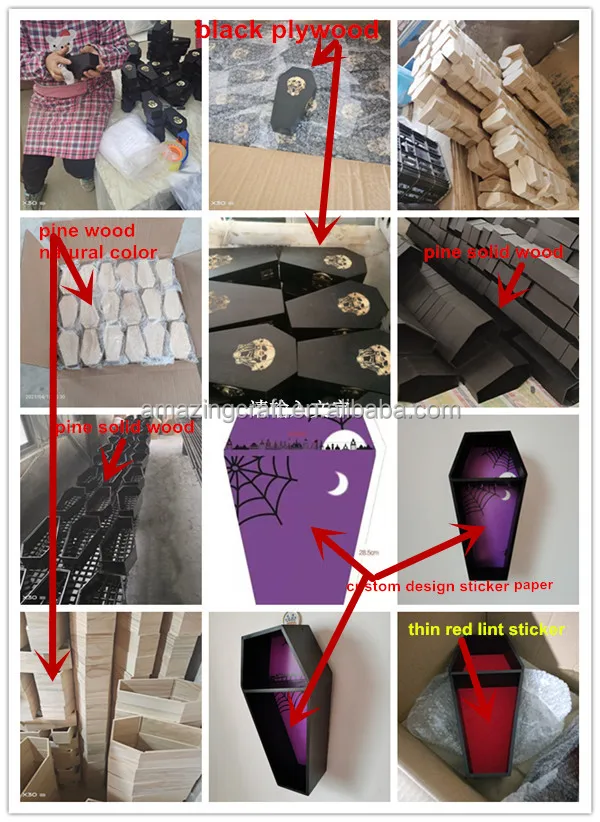 Custom Mini Coffin Wood Box With Liners Black Coffin Small Halloween ...