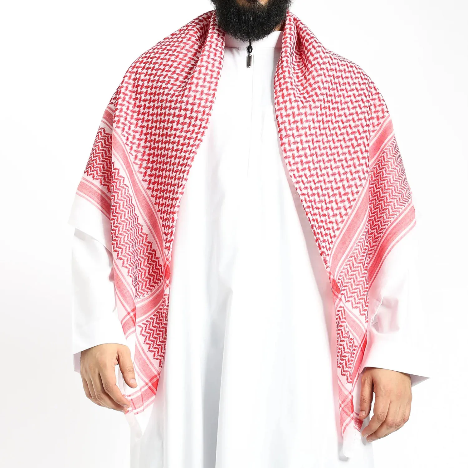 Adult Red Shemagh Keffiyeh - Premium Arabic Head Scarf for Men, Casual ...