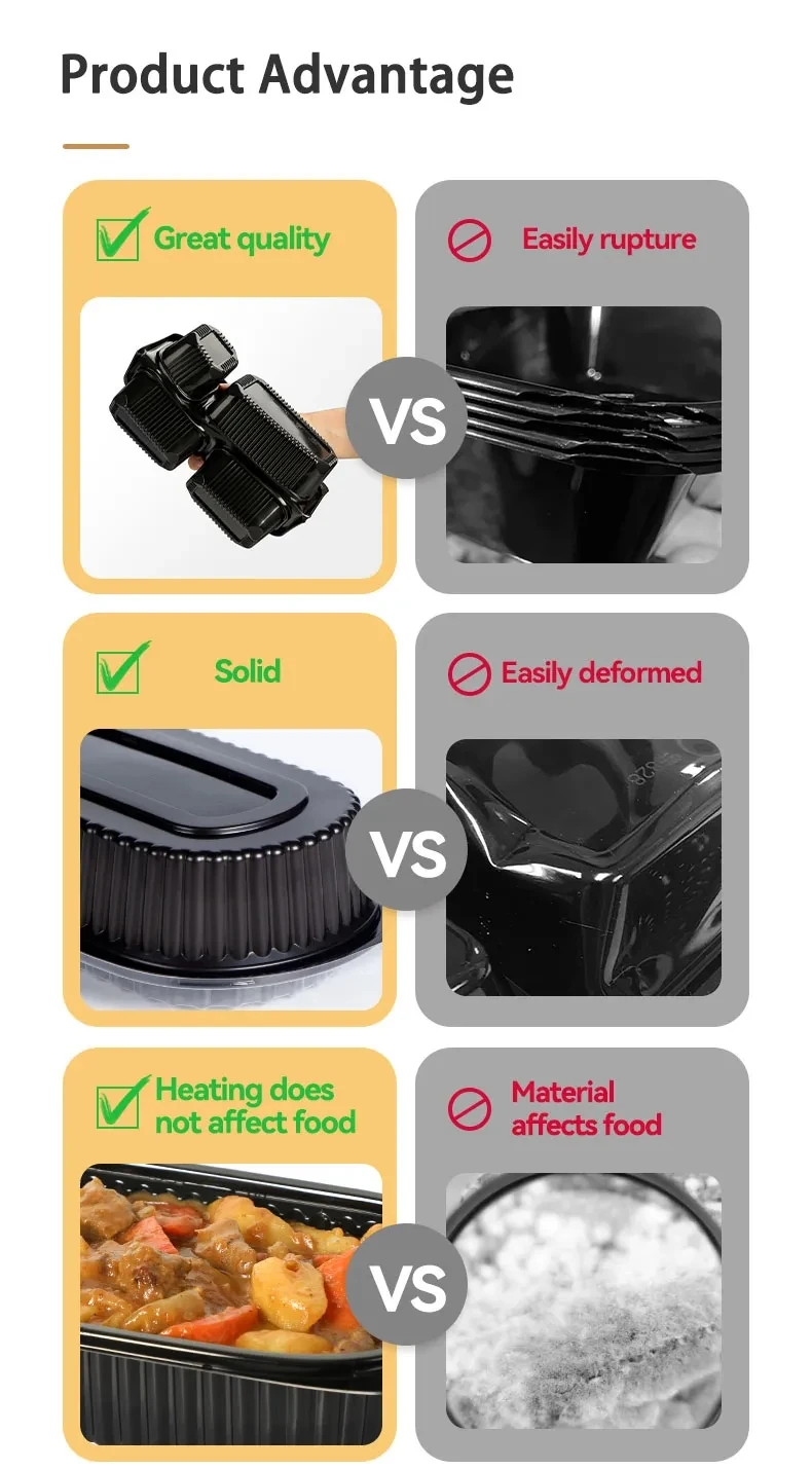 Microwavable Plastic Fast Disposable Custom Takeout Boxes Microwaveable ...