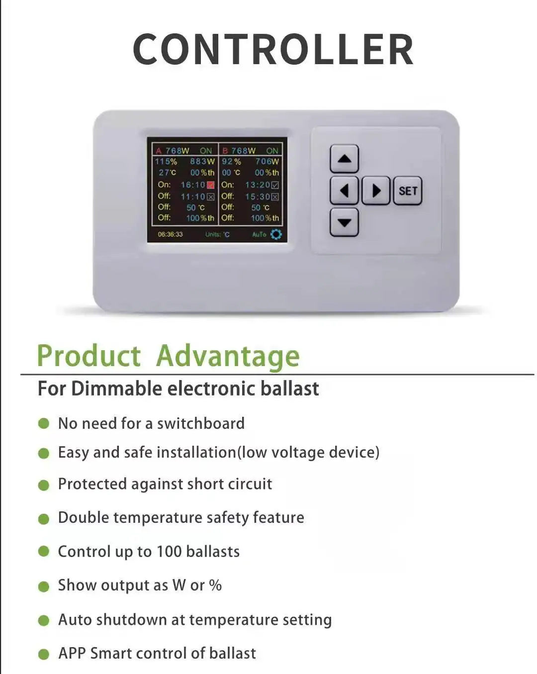 Smart LED Grow Light Controller with Wifi APP Timing Dimming