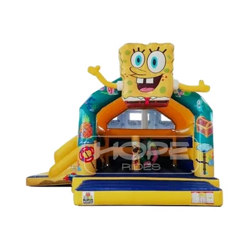 Kids Party Bouncy Castle Rule Sign Sponge Square Pants Inflatable ...