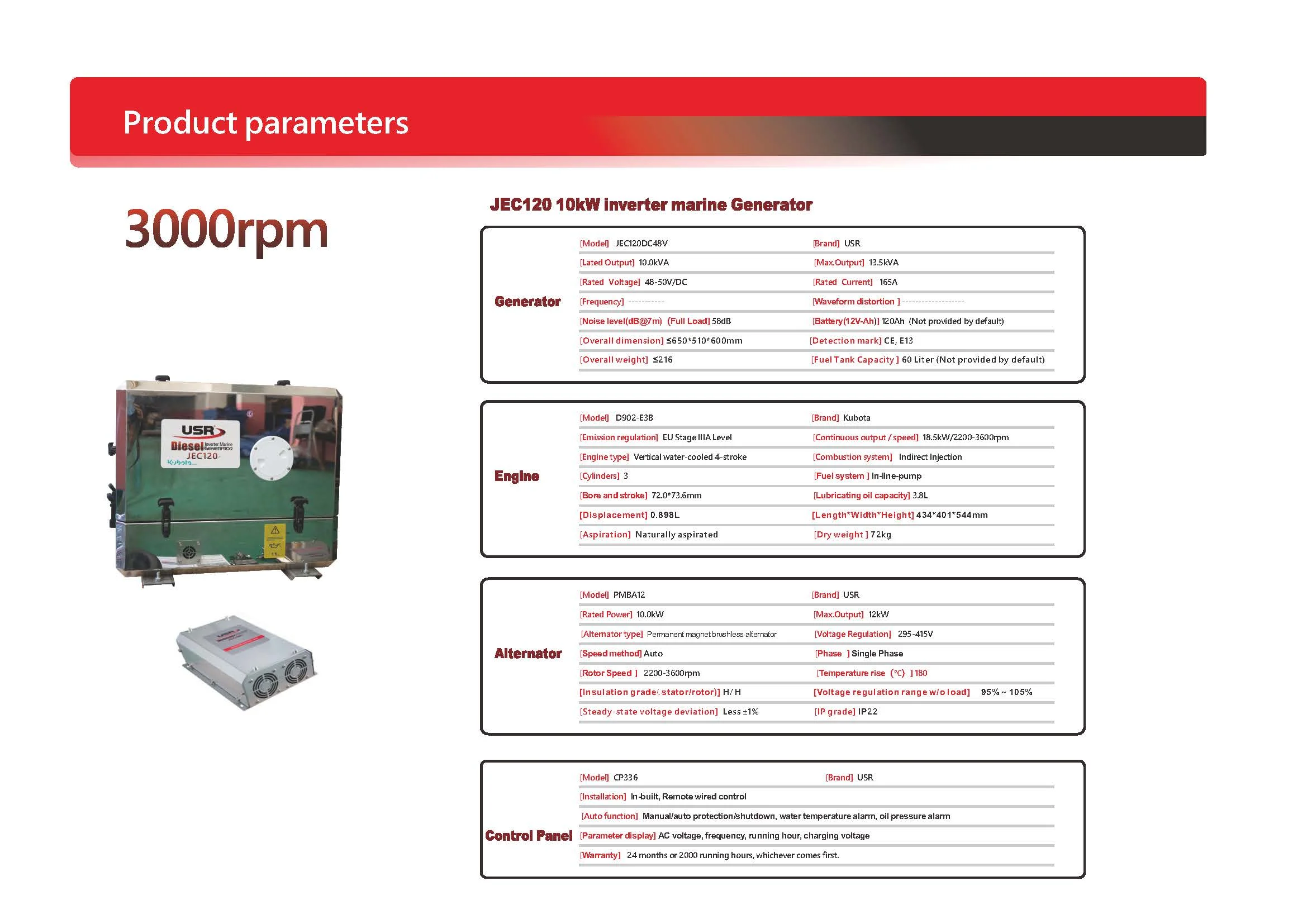 48V DC 4KW Diesel Marine Generator - Reliable Power for Boats