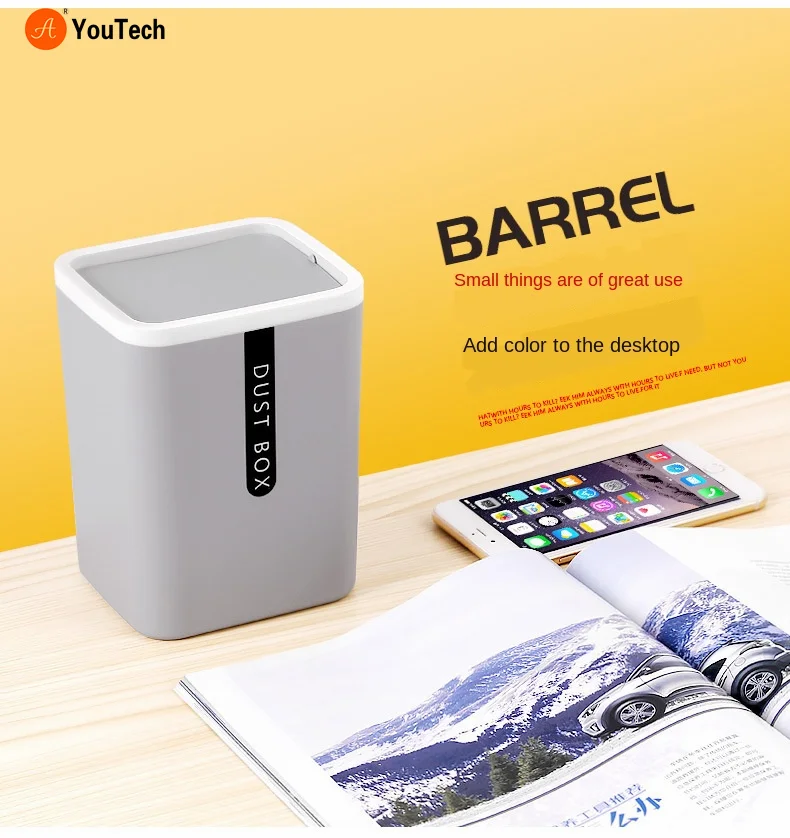 Creative Mini Small Waste Bin Desktop Garbage Basket Home Table Plastic ...