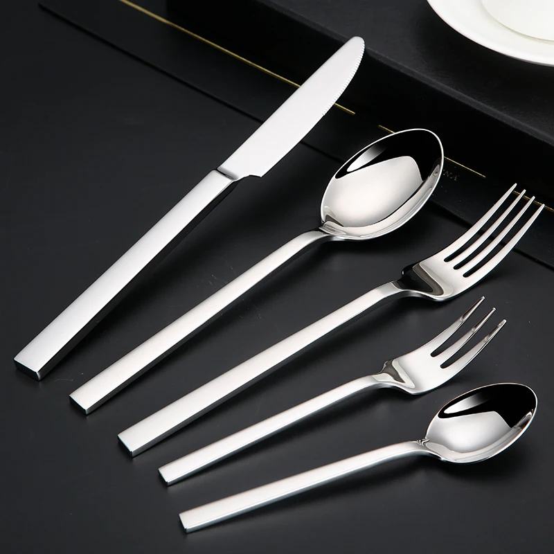 Luxury Tableware Stainless Steel Flatware Silverware Gold Plate Black ...