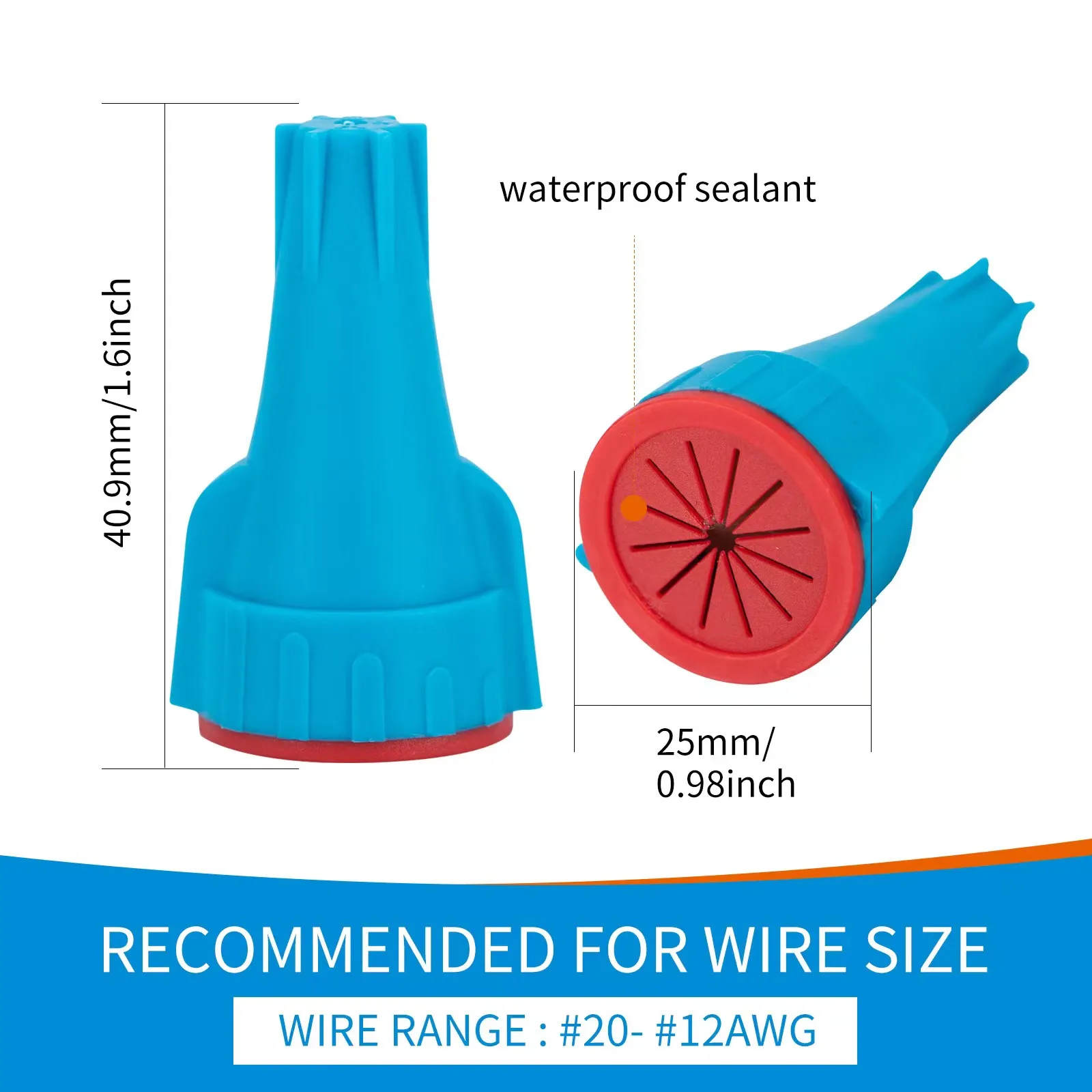 Waterproof Wire Nuts For Outdoor Lights For Awg 20-10wire Nuts 50 Pcs ...