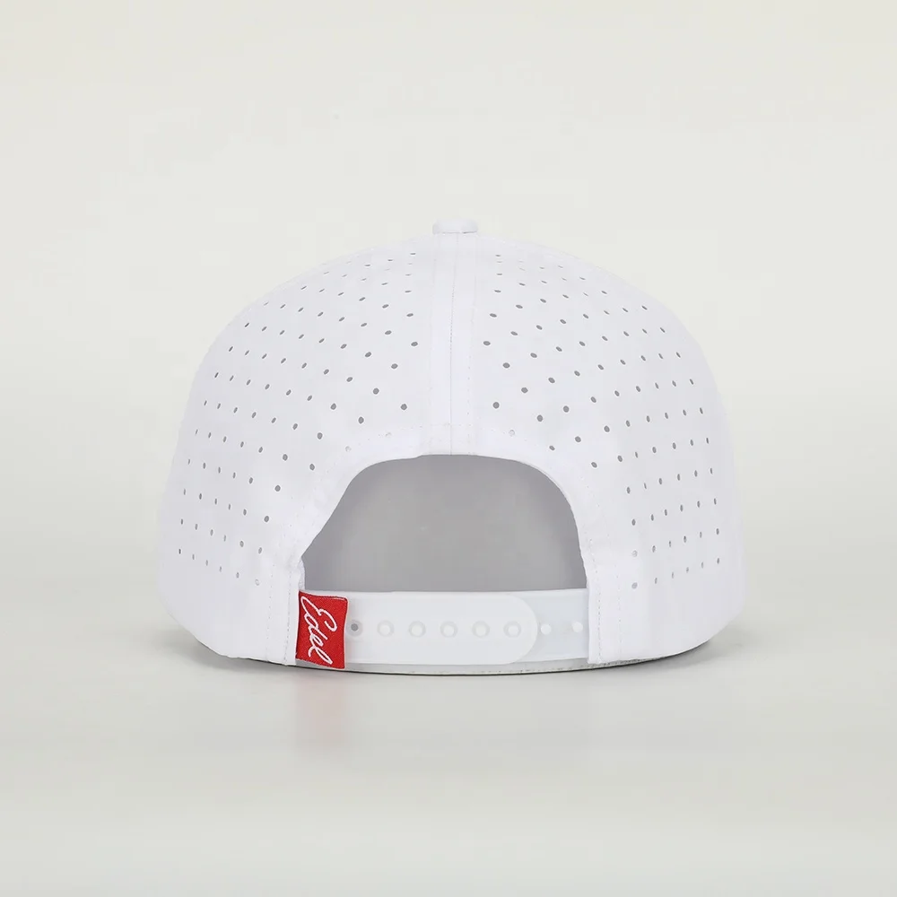 Wholesale Custom Rubber Patch Logo 6 Panel Dad Hat High Quality White ...