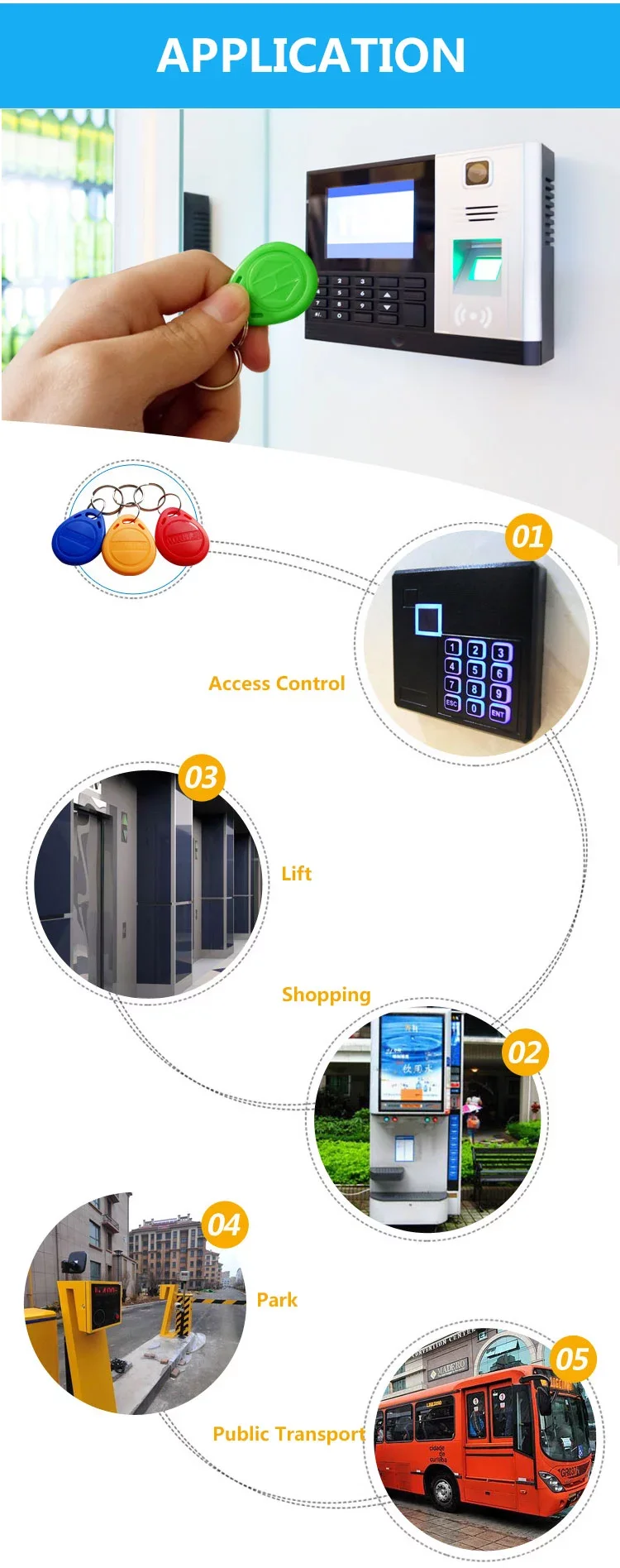 Pear Shaped ABS RFID Key Fob - TK4100/T5577 Proximity ID
