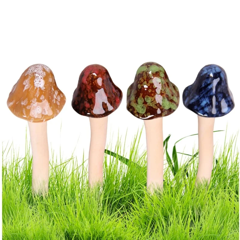 Ceramic Mushroom Statue Ceramic Garden Mushrooms Figurine Decorative ...