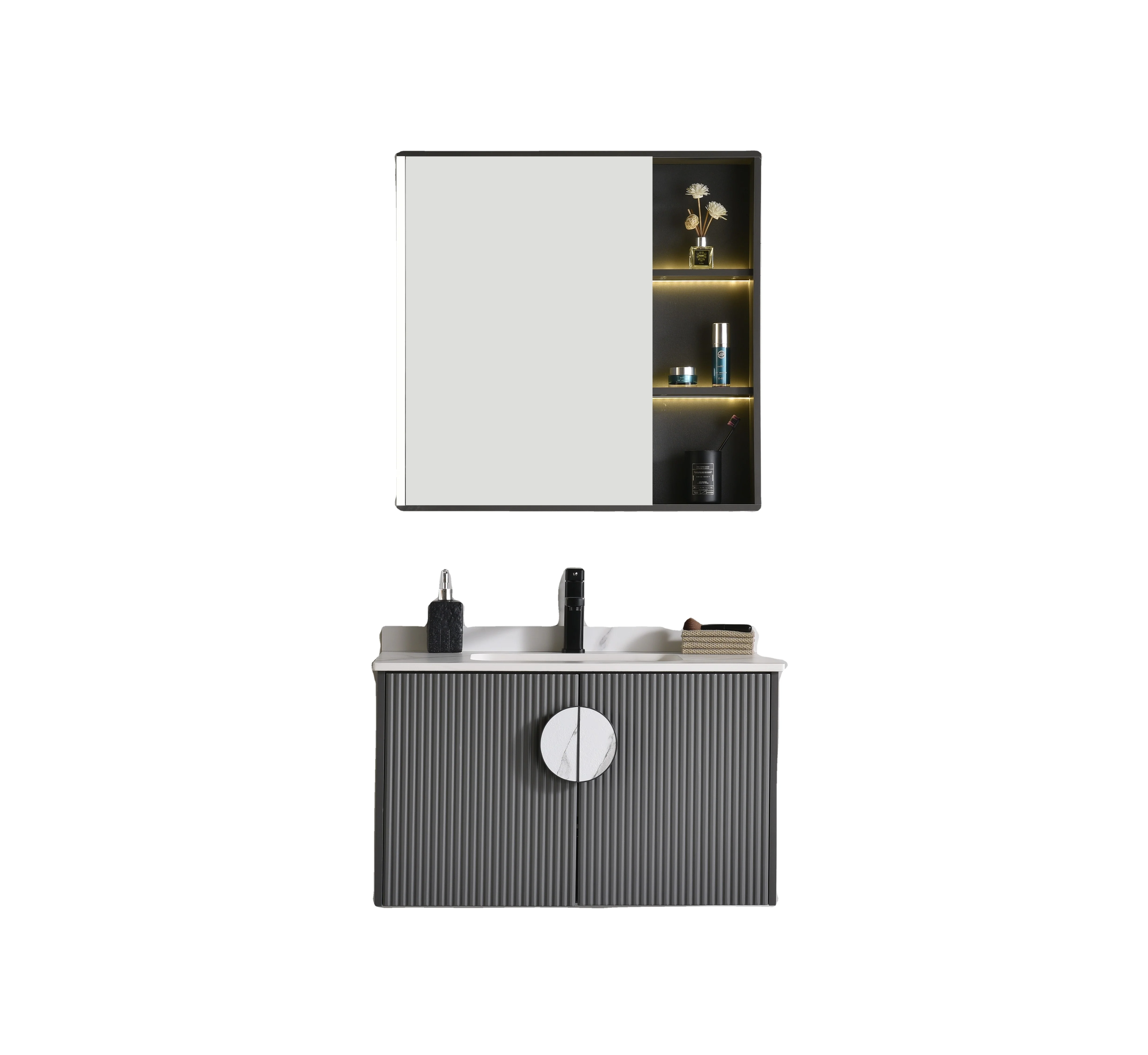Modern Simple Ceramic Integrated Basin Bathroom Wash Basin Cabinet ...