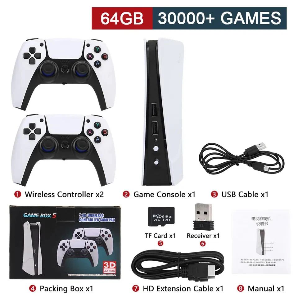 Game Box 5 - 4K Gaming Console with 30000 Games for PSP/PS1