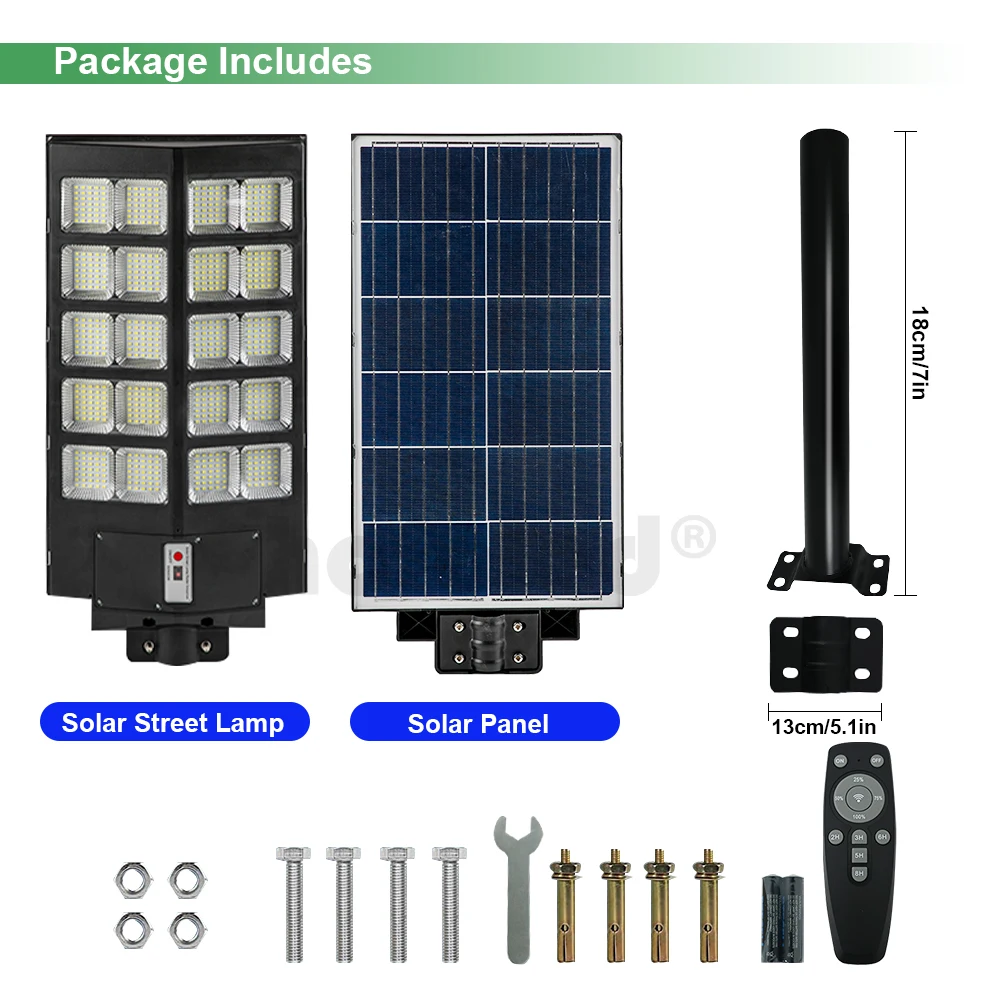 Hofoled Aluminum Outdoor Solar Street Lamp With Remote Control ...