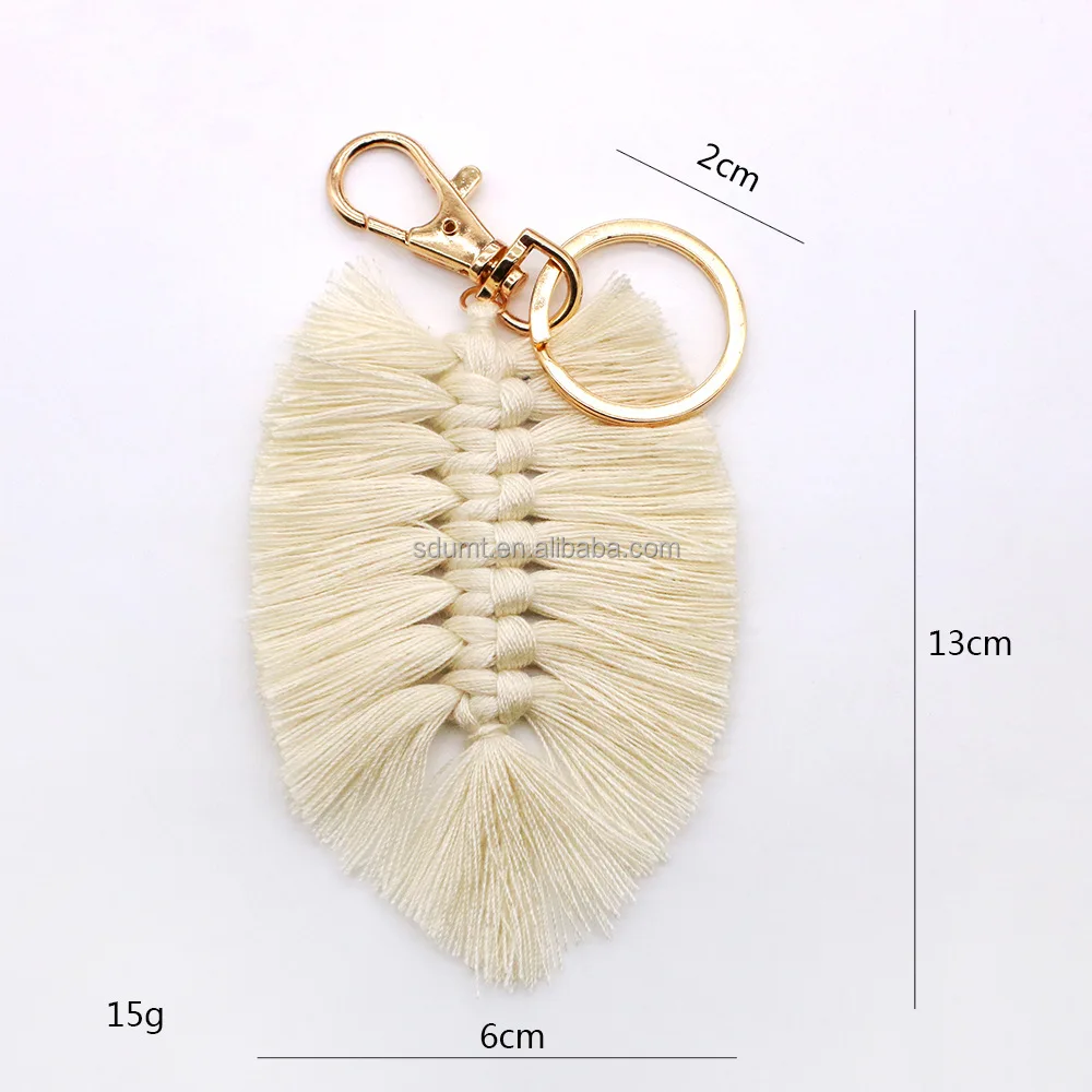 Leaf Tassel Key Chain Bohemian Beach Colorful Jewelry Accessories ...
