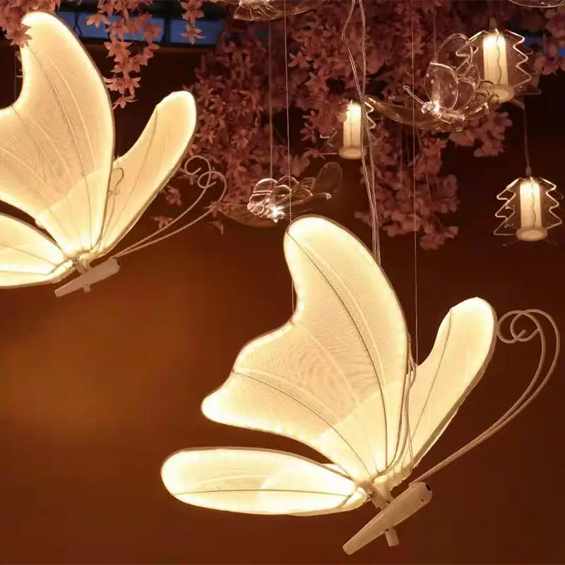 2PCS a Set Blue LED Butterfly Wings Party Events Decor