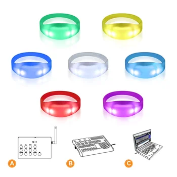 Remote Controlled Led Bracelets Festival Wireless Light Pulsera Rfid ...