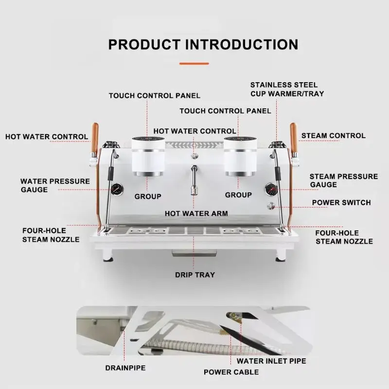 Alibaba.com: Commercial Dual Head Dual Portafilter Espresso Machine ...