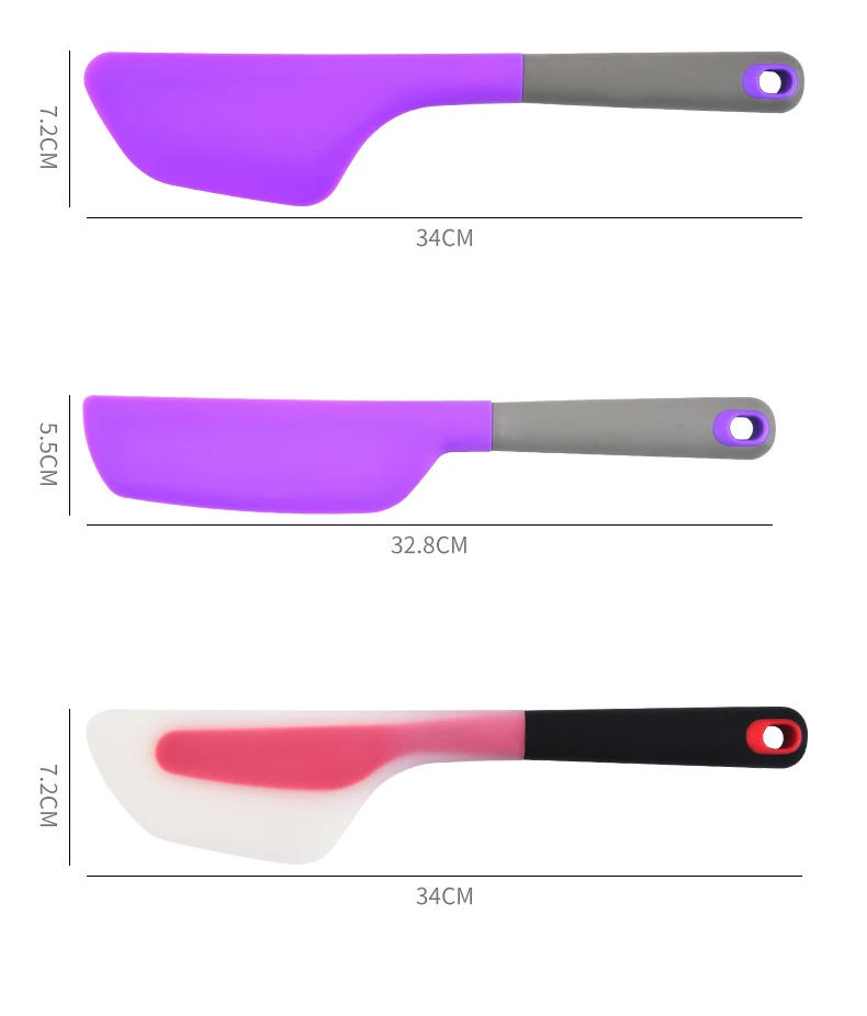 Large Size Colorful Silicone Baking Spatulas Non-stick Kitchen Omelet ...