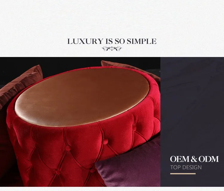 MIUR New model product hotel circular modern lobby red tufted round ...
