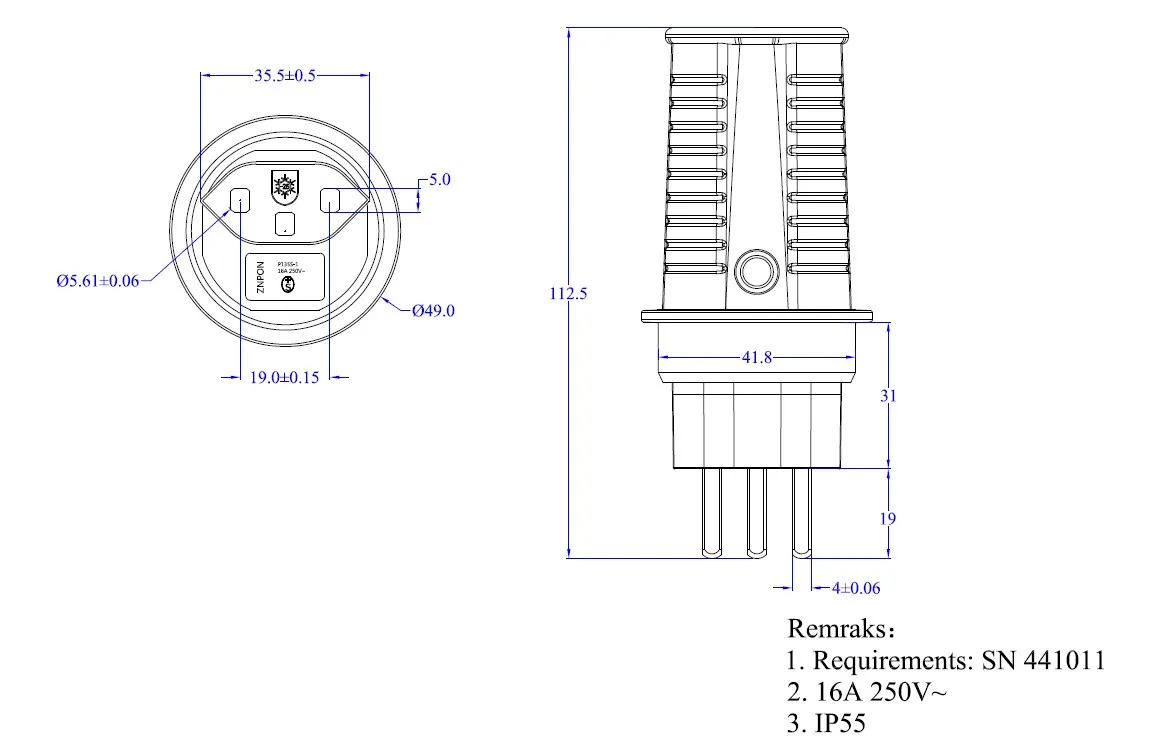 16a 250v 2p+e Ip55 Swiss Plug Typ 23 Sn441011 - Buy Swiss Plug,Ip55 ...