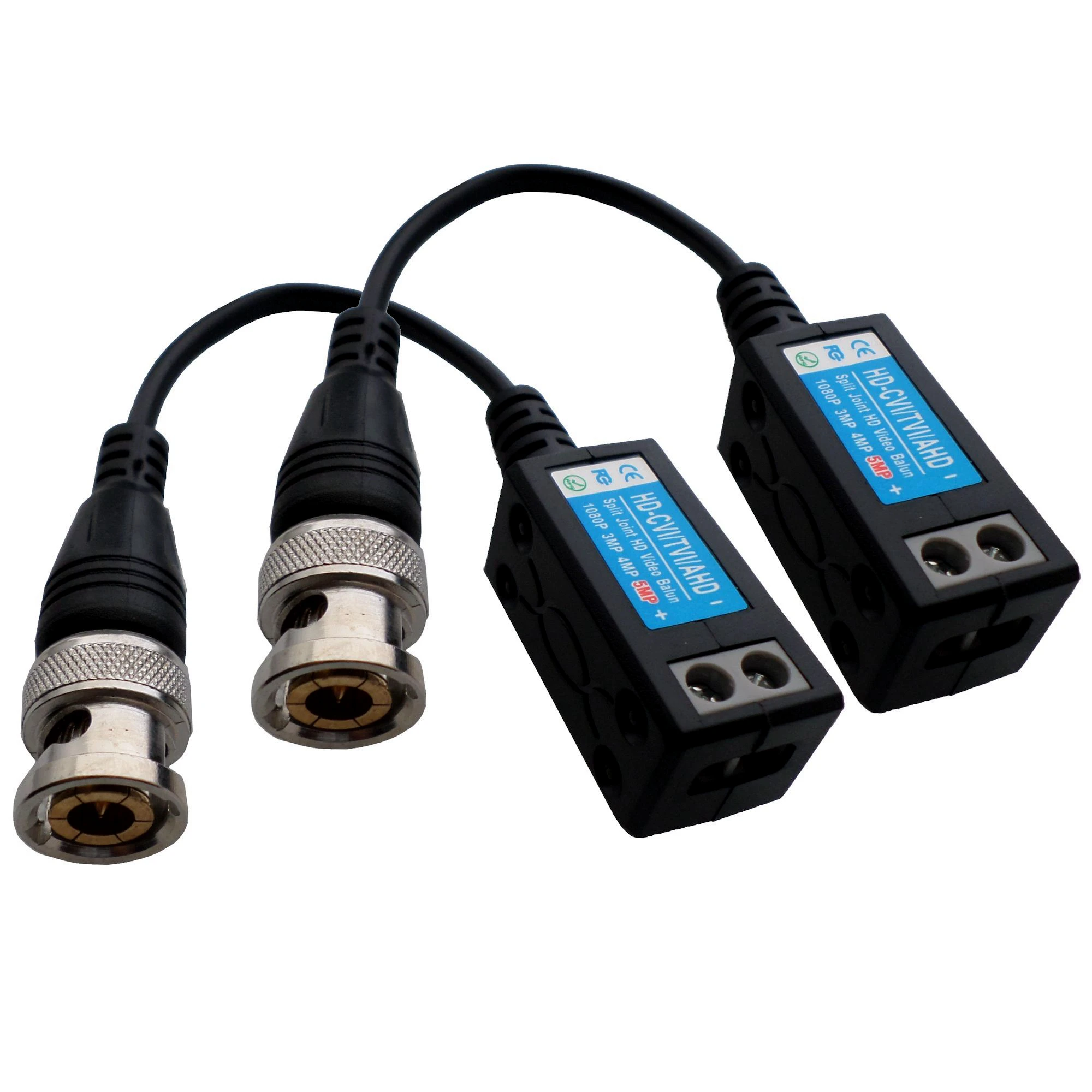 Bnc To Rj45 Cat5 Video + Data +power Balun Connector For Cctv Ptz ...