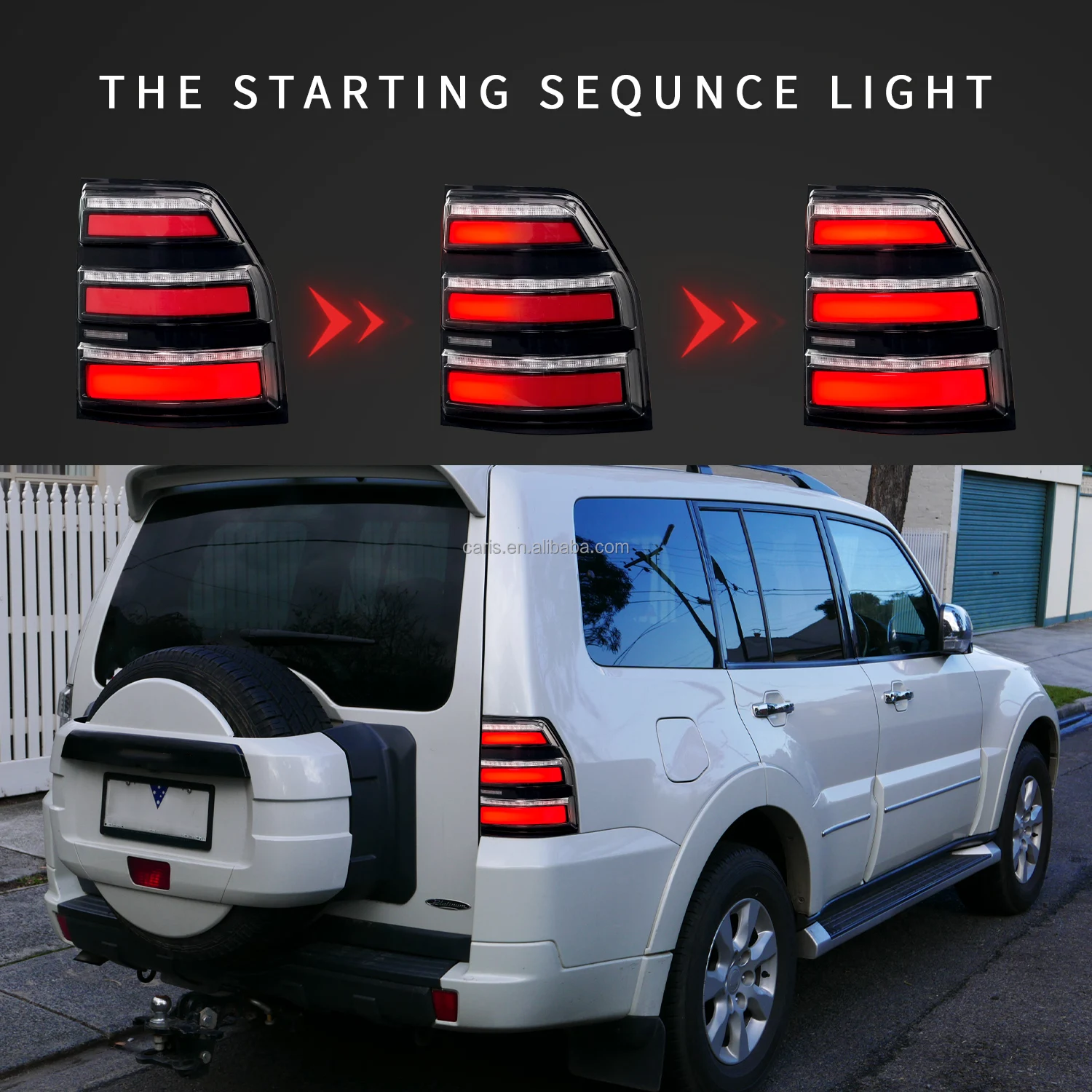 Mitsubishi Pajero V97 V93 Led Rear Tail Light Assembly - Red Smoke, Oem/odm