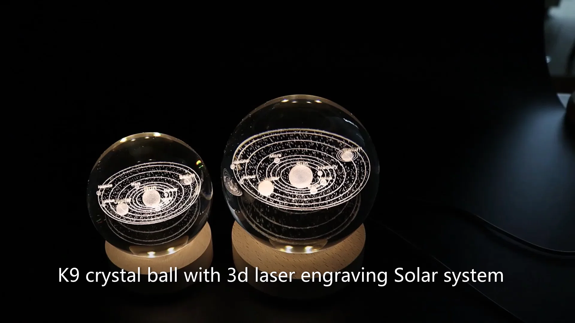 3d Solar System Galaxy Engraved 3d Laser Crystal Ball With Led Lighting ...