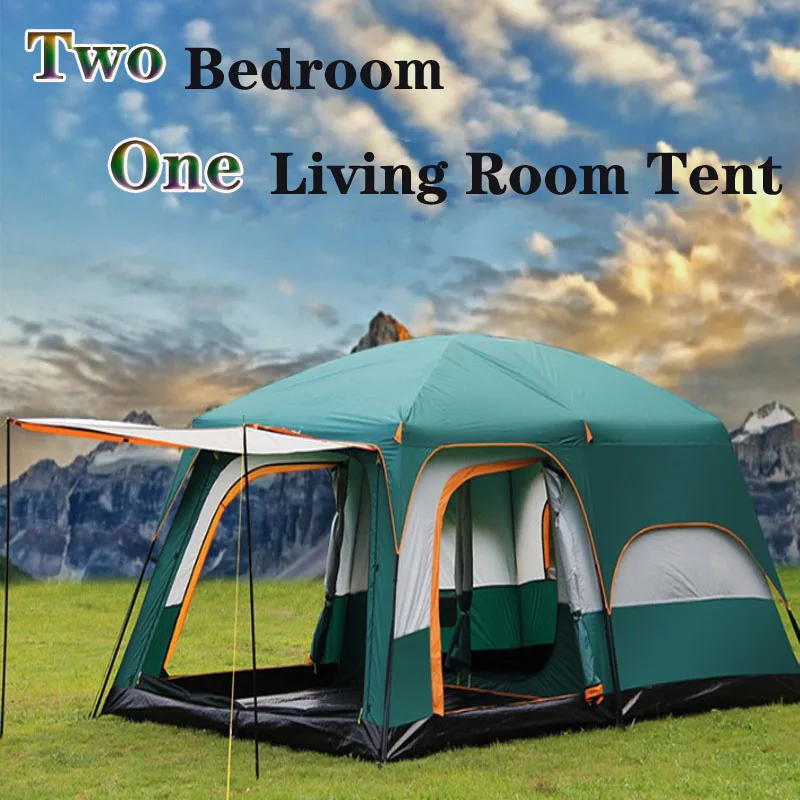 Cross-Border Outdoor Two Rooms Travel Tent Double Layer Waterproof & Sunproof 6-8-12 People ...