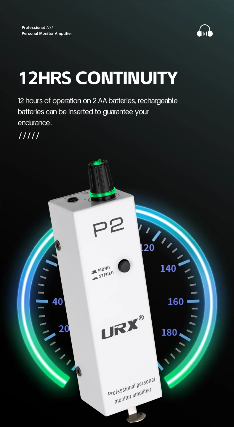 URX P2 Ultra Compact Portable Headphone Amplifier - 12-Hour Battery ...