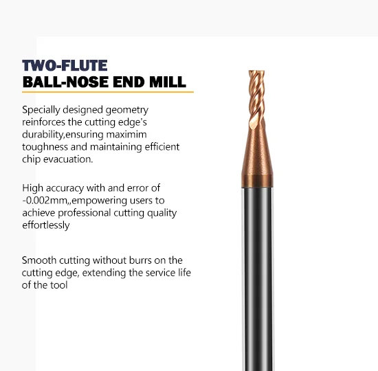 Tungsten carbide end mill side profile