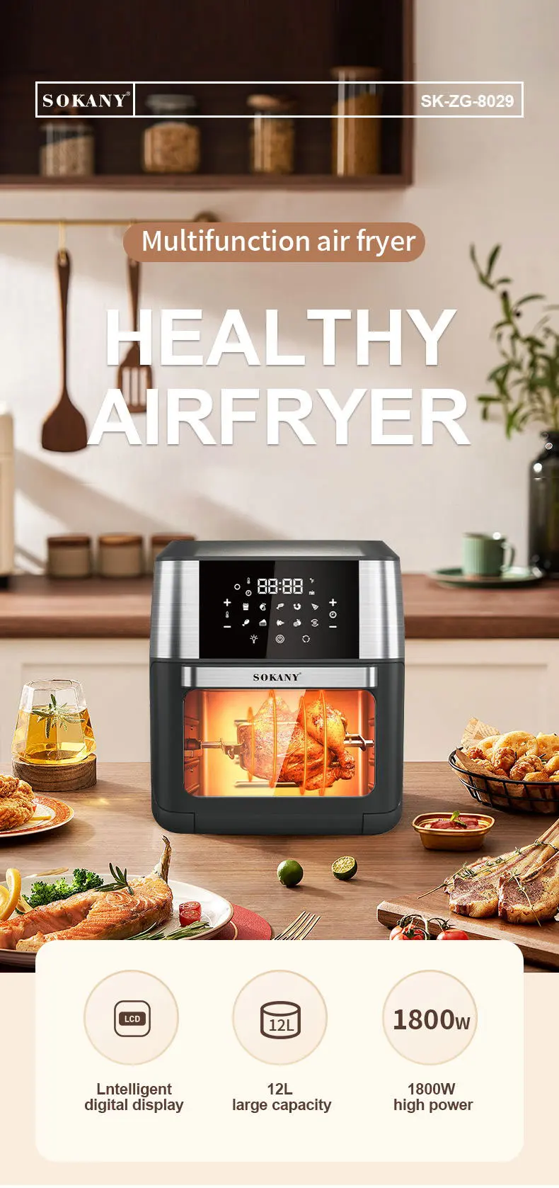 SOKANY Smart Digital Air Fryers - Efficient Cooking Solutions
