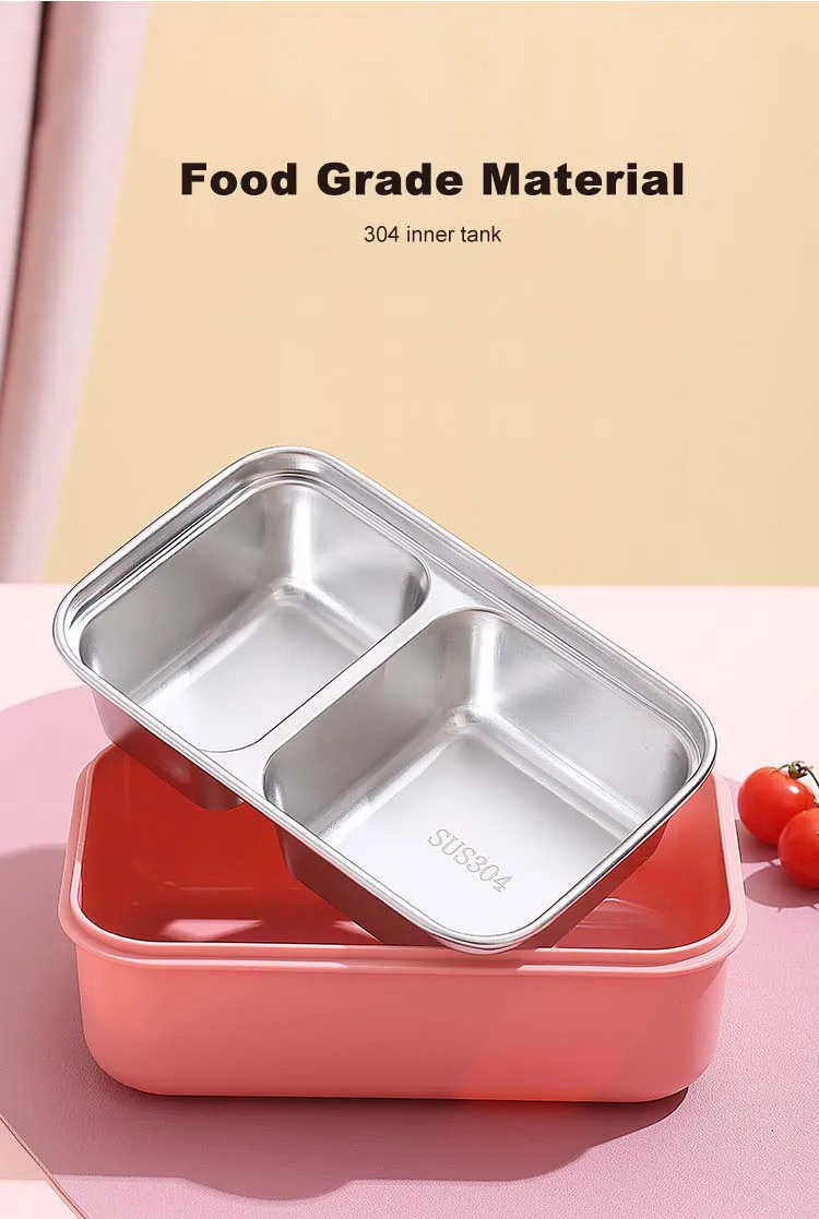 Plastic Office School Lunch Container with Spoon Bento