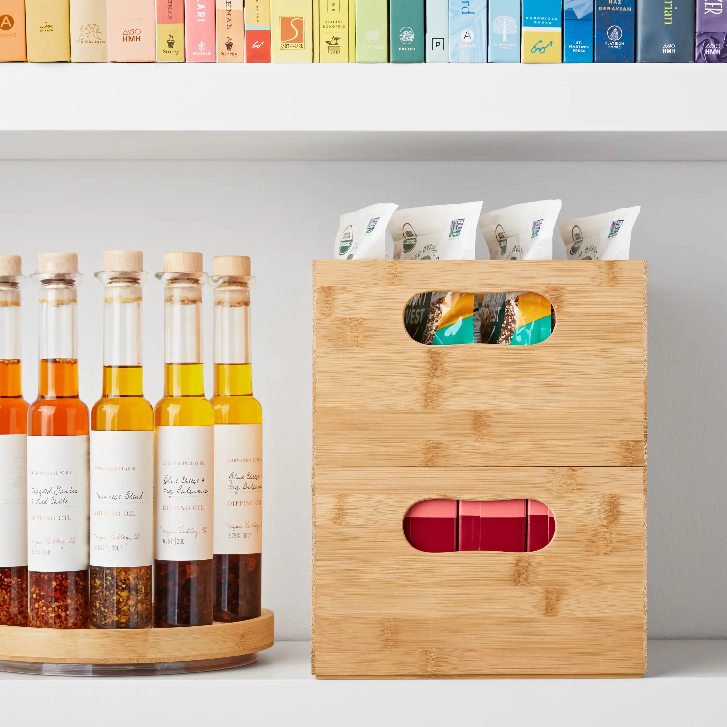 Bamboo Organizer Bamboo Slotted Storage Cabinet Shelf Organizer Bin ...