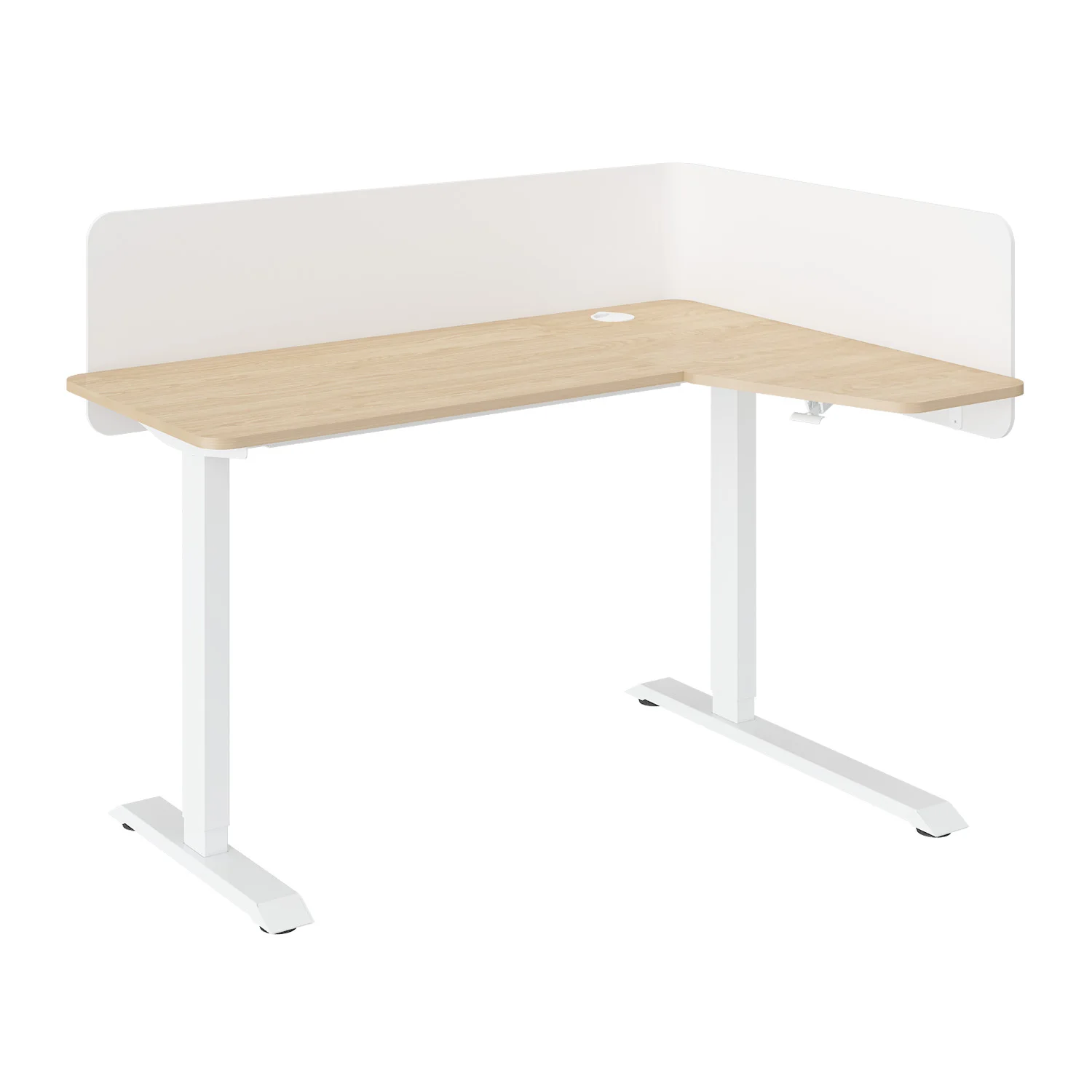 Office Furniture L Shaped Metal Frame Wood Writing Desk Table Home ...