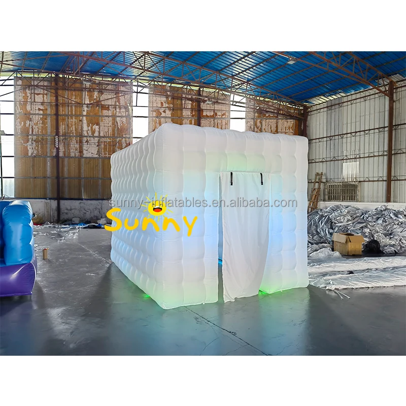 360 Degree LED Inflatable White Cube Tent Advertising Inflatable Photo ...