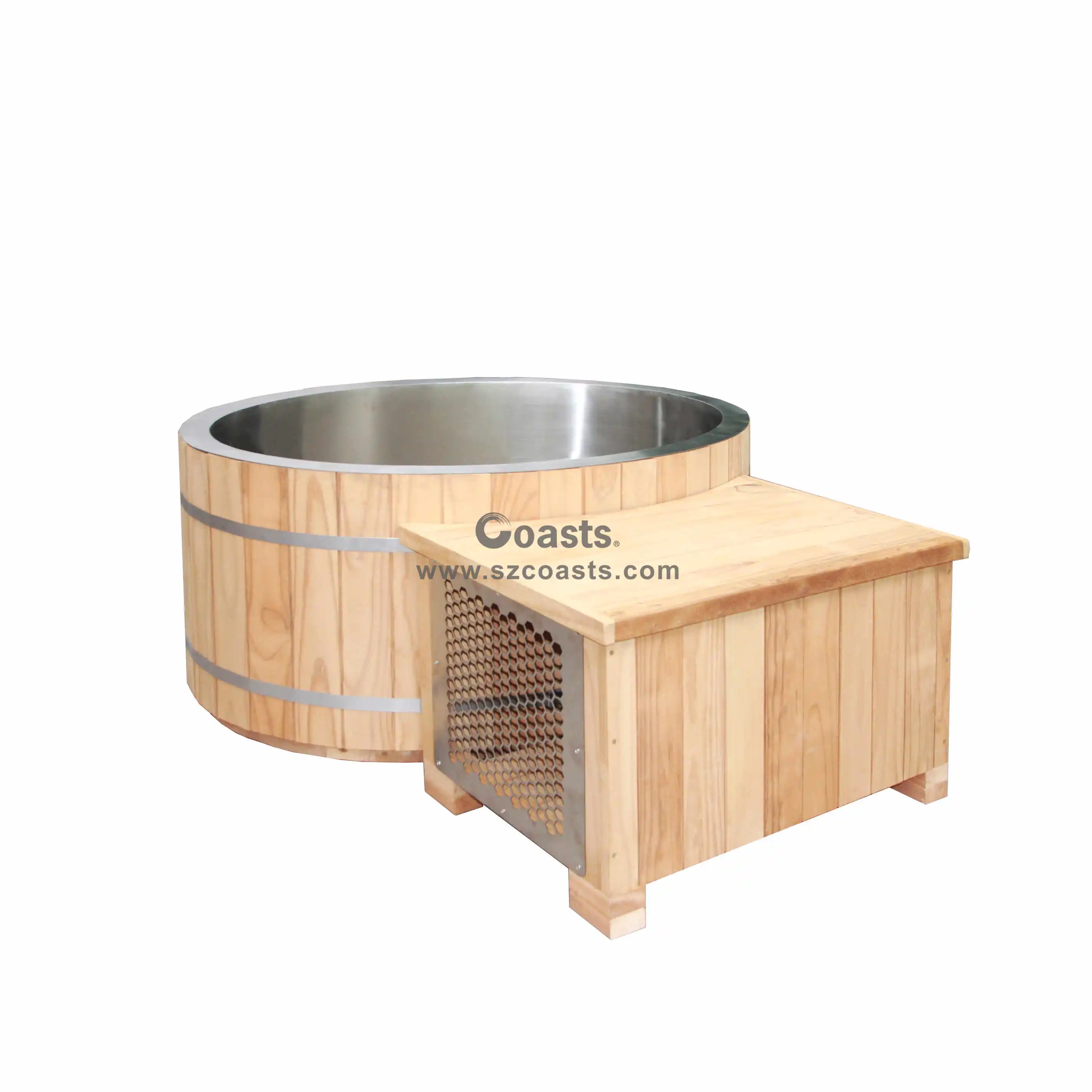 Ice Bath Fitness Recovery Cold Plunge Wooden Tub With Stainless Steel ...