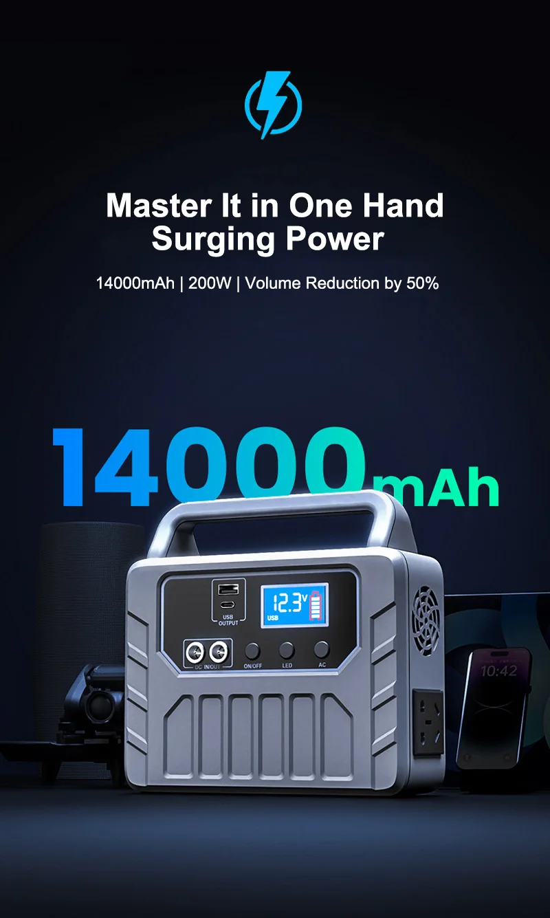 200W Solar Generator Energy Storage Battery 220V Portable Electric Power Banks & Power Station ...