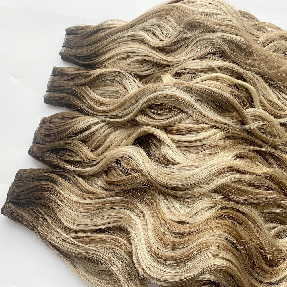 2024 Hot Selling European Double Drawn Balayage Color Curly Natural ...