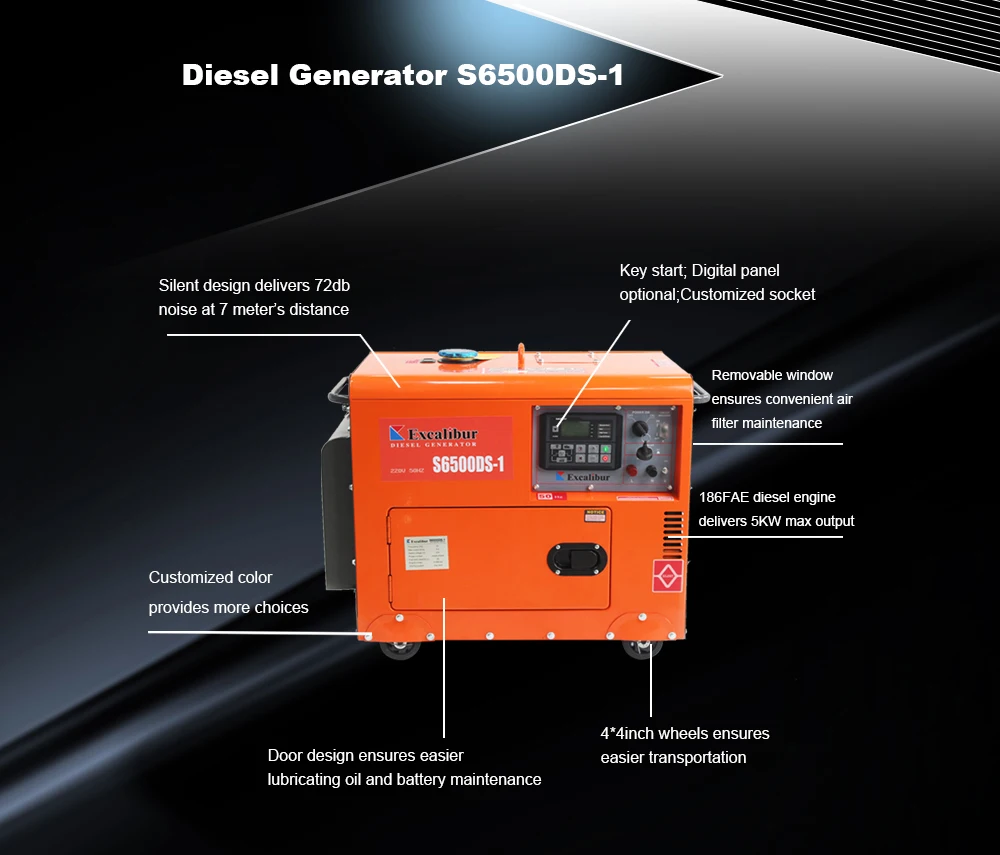 Silent Diesel Generator 10kva 5000W for Businesses – Customization ...