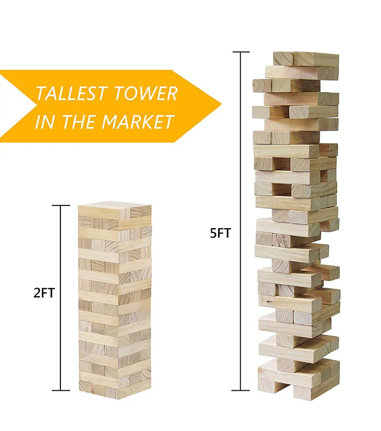 Large Stacked High Wooden Building Blocks Fun Giant Educational Model ...