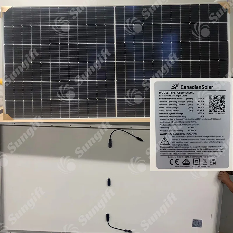 Canadian Solar Panels Hiku6 Cs6w 545w 550w 555w Perc Panneau Solaire ...