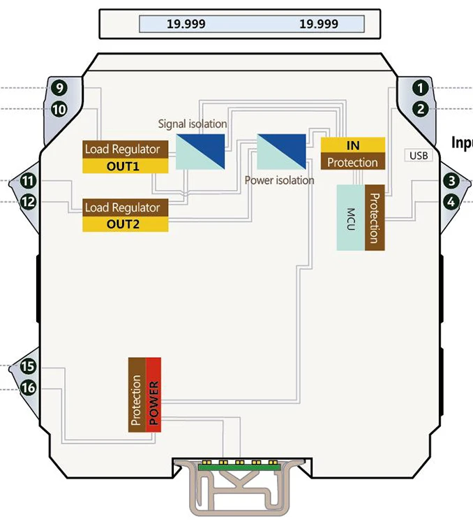 1 Input 1 Output Rail Power Supply DC Signal Converter Isolator 0~100mV ...