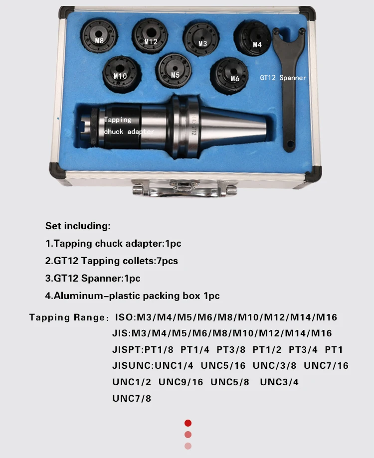 Set of Quick Change Tapping Collets - ISO/JIS Standards