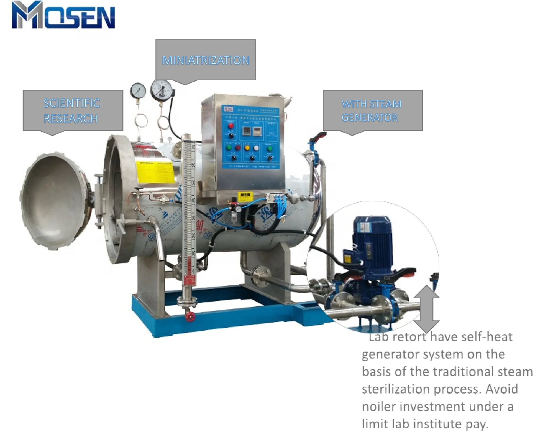 Mini 200l Small Lab Pressure Retort Machine Autoclave - Buy Mini Retort ...