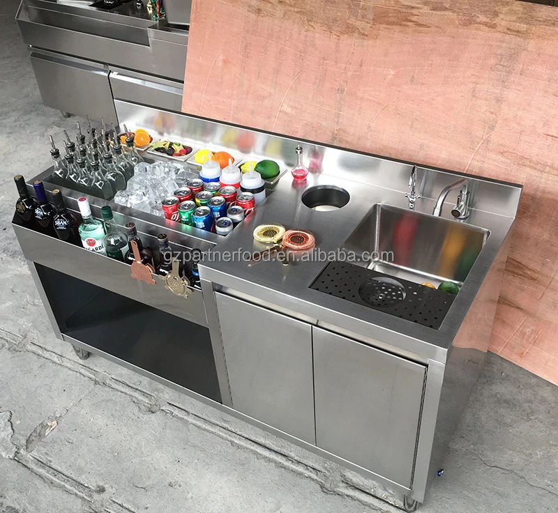 Stainless Steel Cocktail Station - Eco-Friendly & Customizable