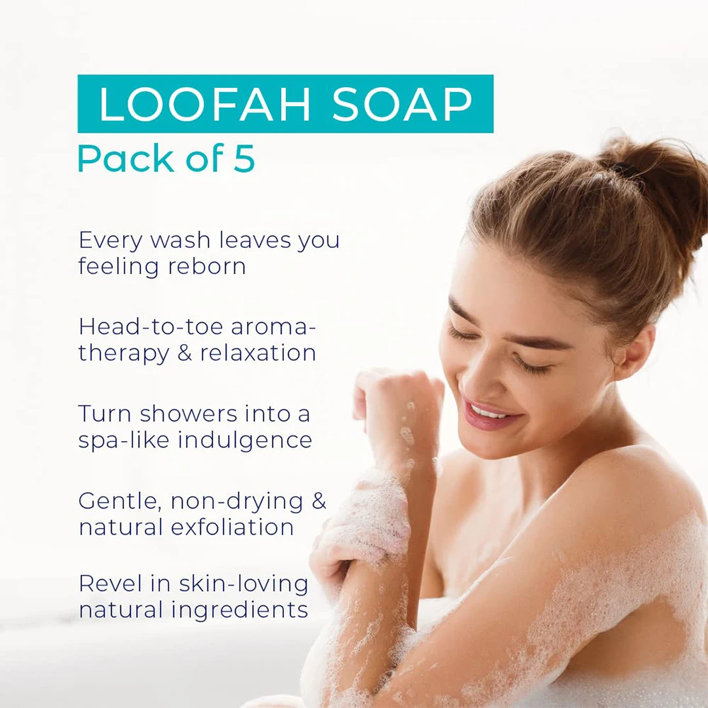 Handmade Exfoliating Body Scrub Bath Bar Soap with Loofah