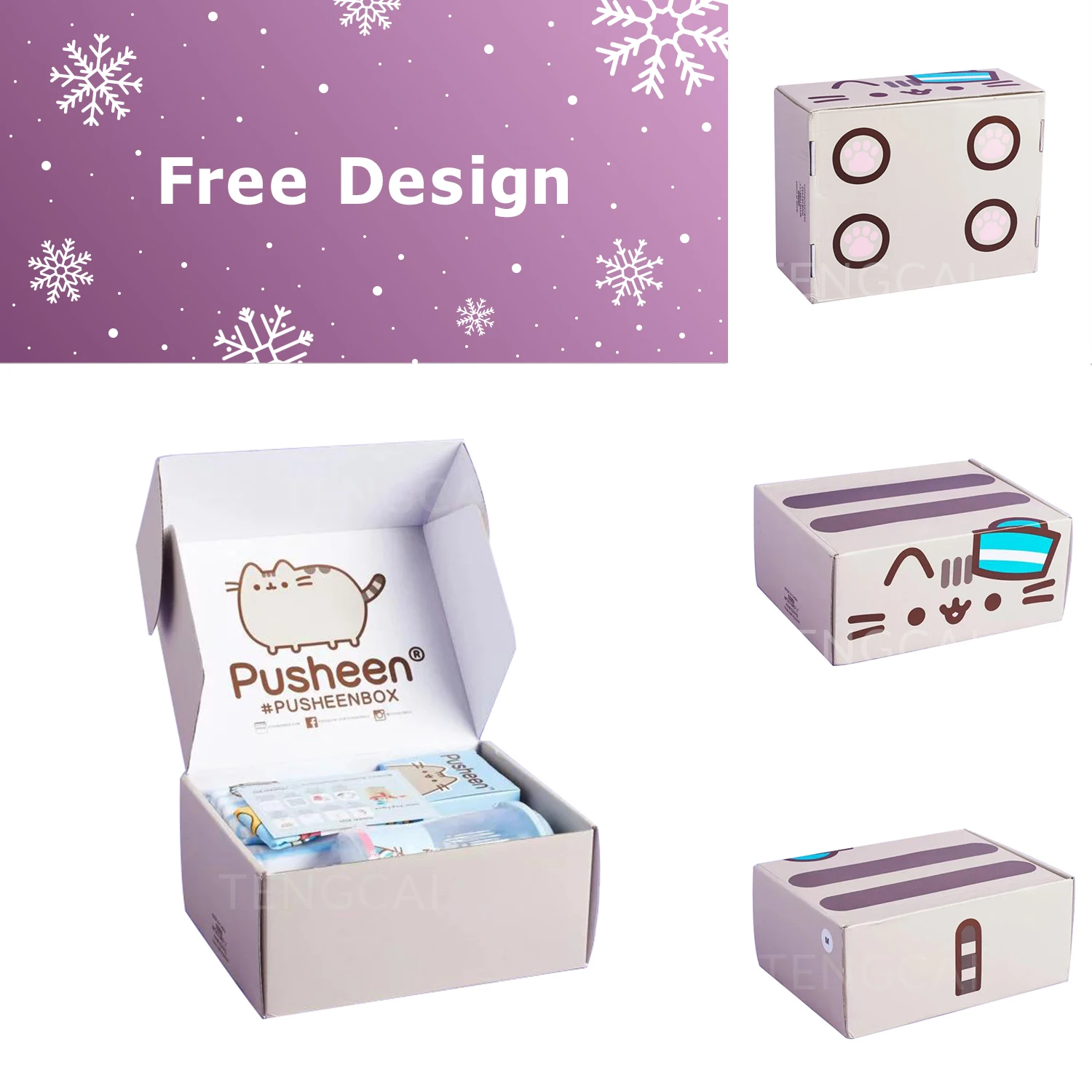 Custom Mailer Box With Paper Card,Tissue Paper And Sticker,Cosmetic ...